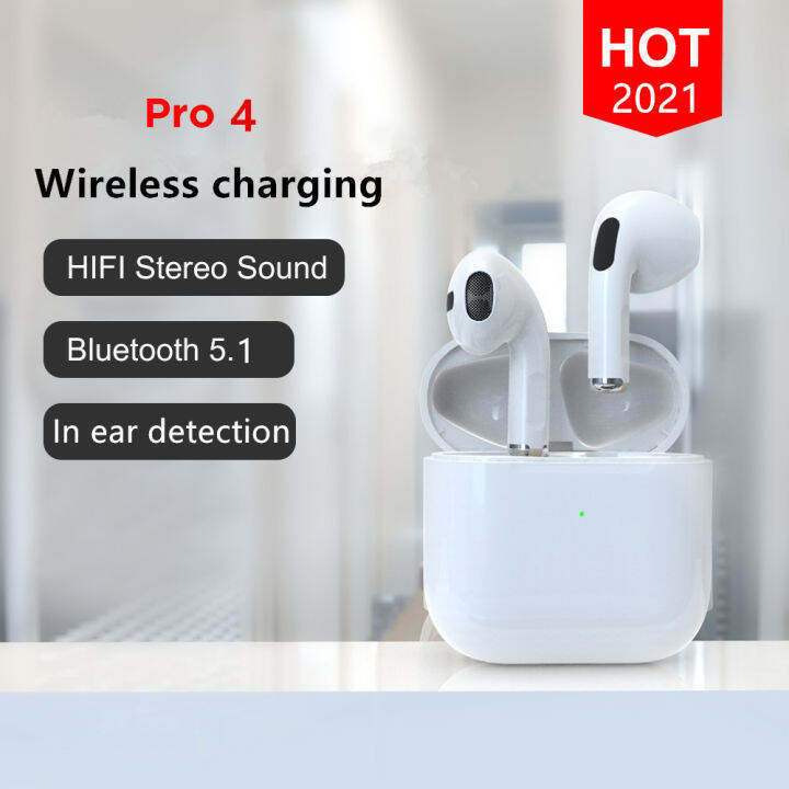 Wireless Charging Pro 4 TWS Bluetooth-compatible Earphone HIFI stereo ...