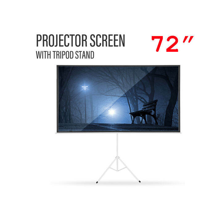 High Grade 72 inch Projector Screen Portable Foldable Tripod Stand 4:3 ...