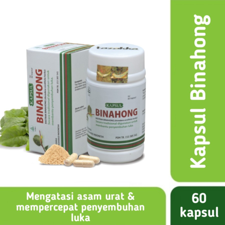 Tazakka Ekstrak Daun Binahong Asli Original Obat Herbal Luka Pasca Operasi 60 Kapsul.ASH ...