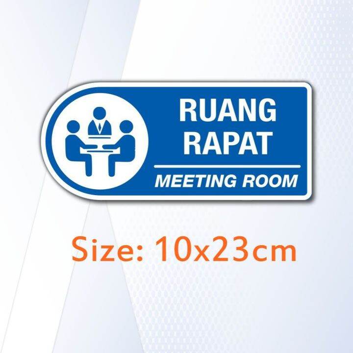 Signage Rambu Ruang Rapat Meeting Room Sign PVC Tebal 5mm | Lazada ...
