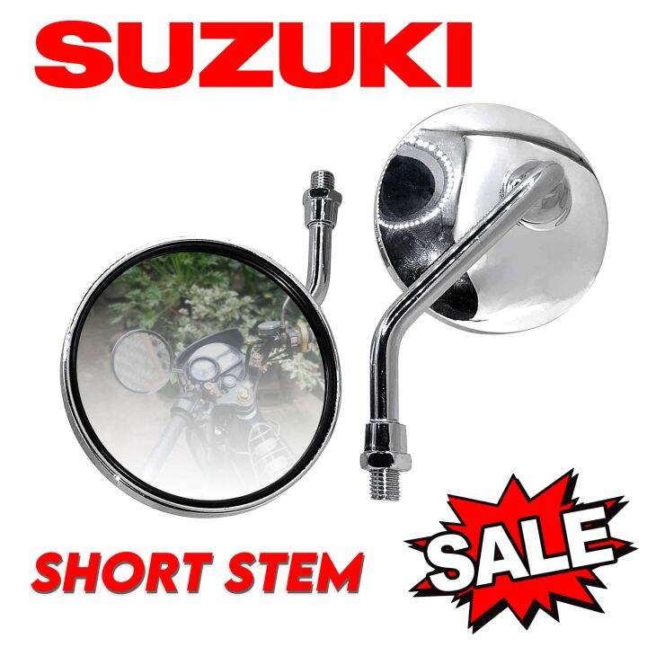 Suzuki Smash 115 Disc-Mags | Round Circle Side Mirror Chrome Short Stem ...