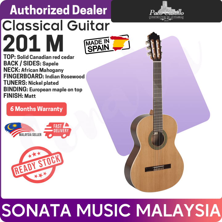 Paco Castillo 201M SOLID TOP classical guitar | Lazada