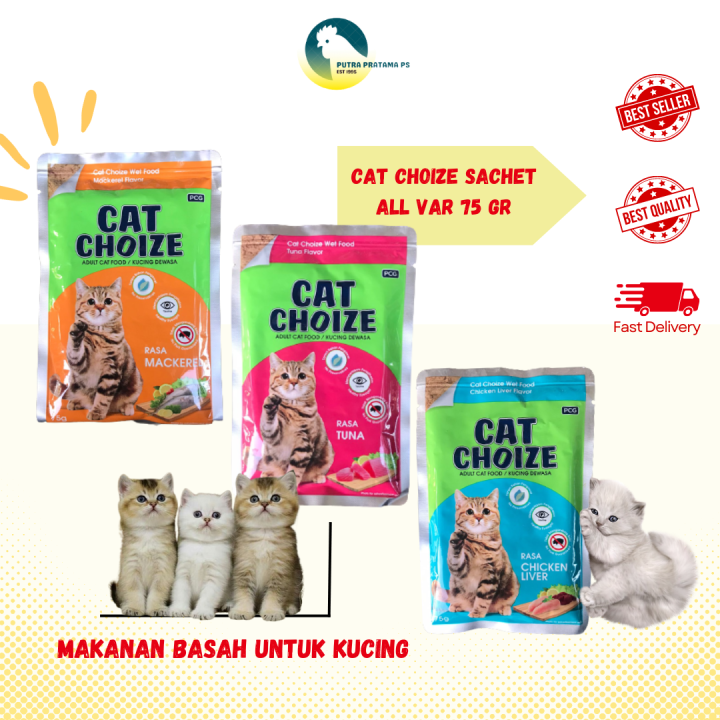 CAT CHOIZE POUCH SACHET 75 Gr Makanan Kucing Sachet Basah Wet Food ...