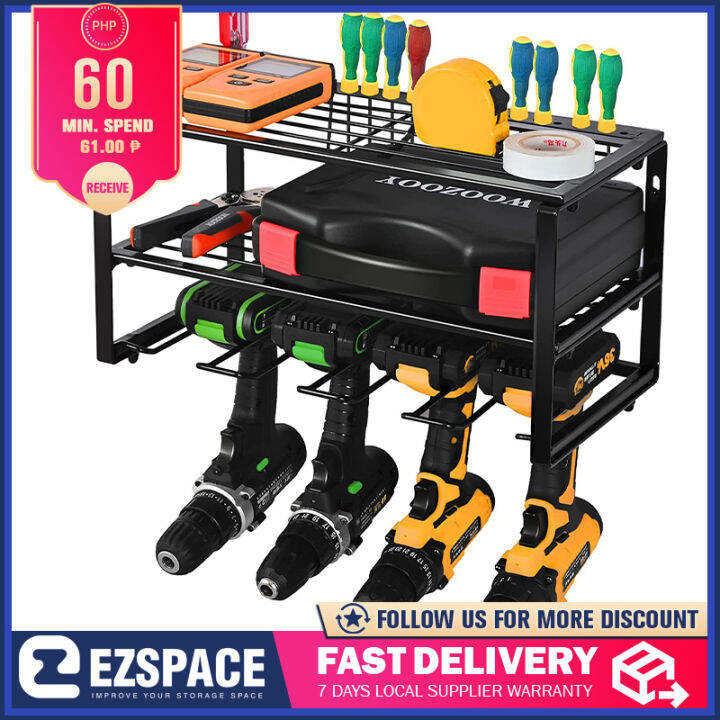 EZspace Heavy Duty Floating Tool Organizer Wall Mounted Storage Rack ...