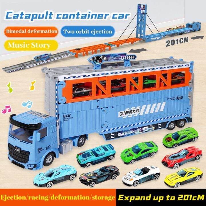 EASY WEARHOUSE Racing Foldable Track Ejection Truck Toy Friction Truck ...