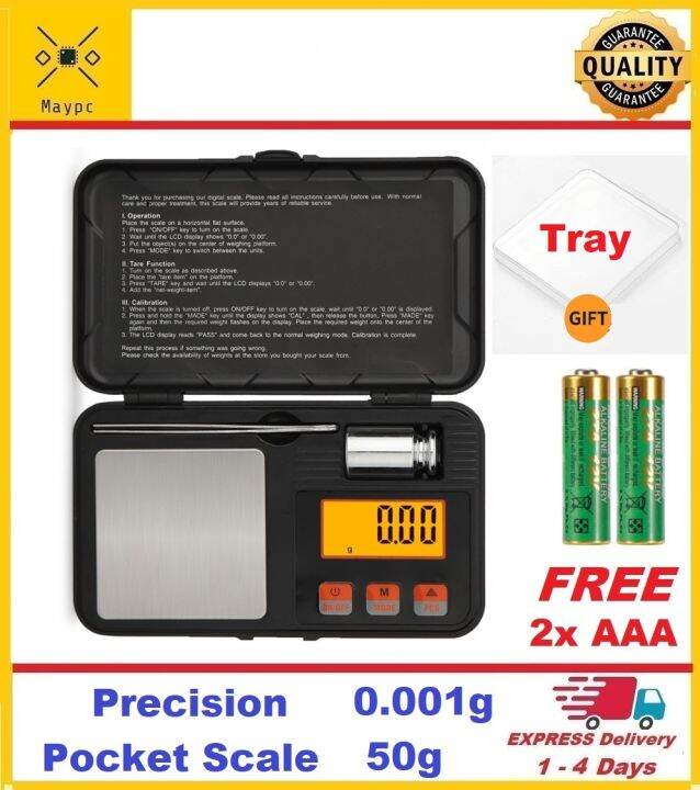 Pocket Scale 0.001g High Precision Digital Electronic Gold Jewelry ...