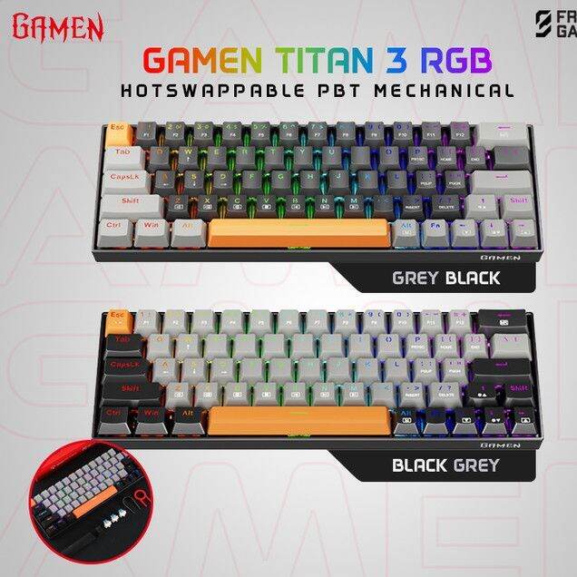 GAMEN Titan III Mechanical Pluggable Switch Blue Gaming Keyboard Wired ...