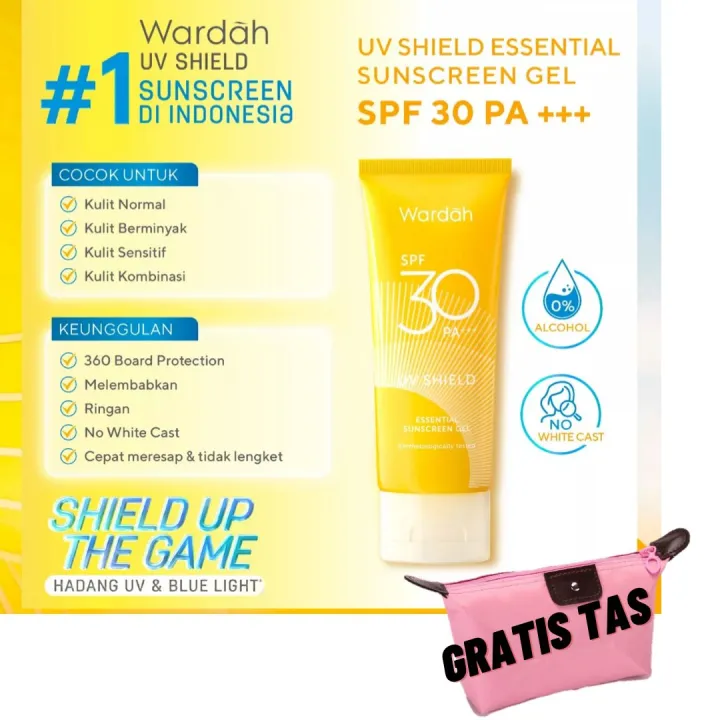 PROMOSI Wardah UV Shield Essential Sunscreen Gel SPF 30 PA +++ 40 ml - COD | Lazada Indonesia