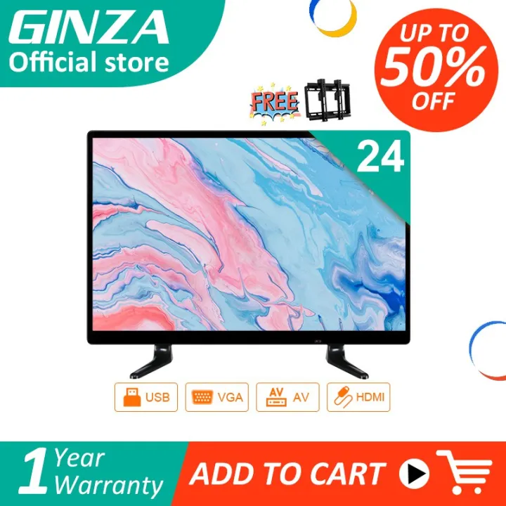 GINZA 24 Inch Flat Screen Ultra Slim TV with Bracket (Screen size 20 inches) | Lazada PH