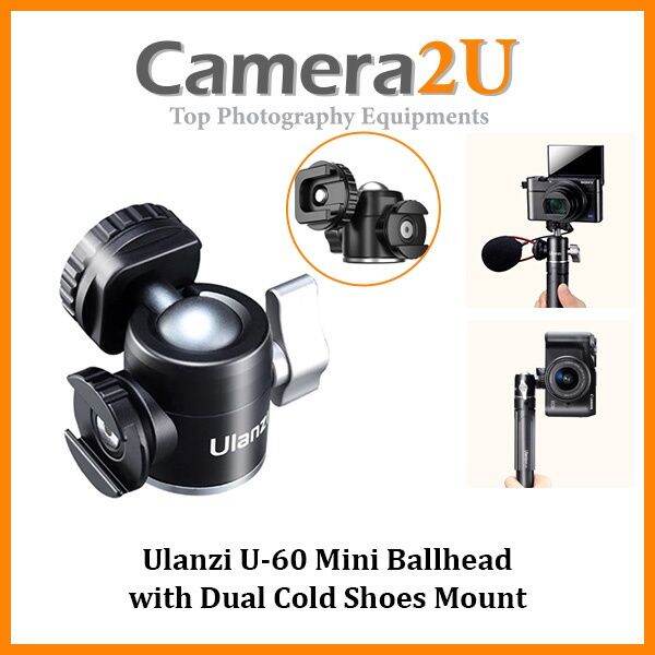 Ulanzi U-60 Mini Ballhead with Dual Cold Shoes Extension Microphone ...