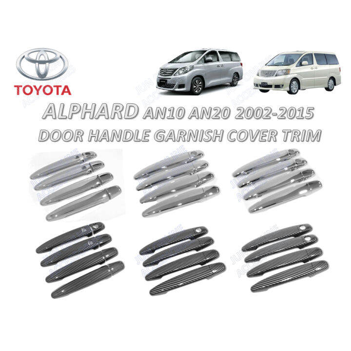 Toyota Alphard ANH10 ANH20 2002-2015 Chrome Carbon Style Garnish Door ...