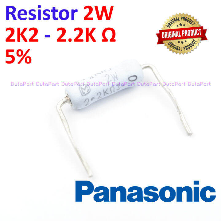 20 PCS Resistor 2K2 Ohm 2 Watt 5% ORIGINAL PANASONIC 2W 2.2K R HIGH ...