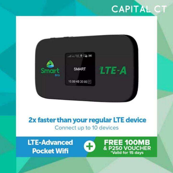 COD SMART BRO POCKET WIFI LTE ADVANCED with 250 Load Voucher | Lazada PH