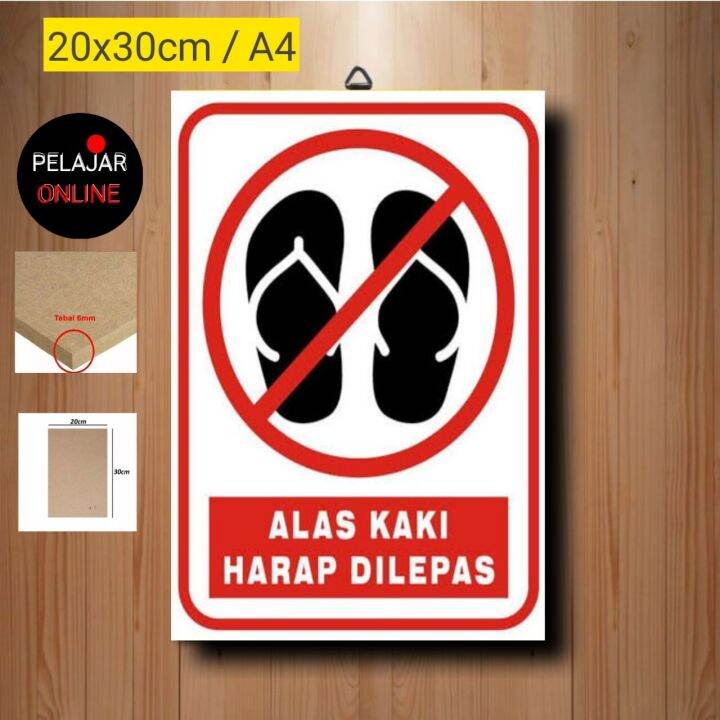 papan tanda alas kaki harap di lepas | Lazada Indonesia