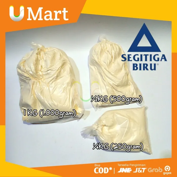 U Mart - Tepung Terigu Segitiga Biru Kiloan 1Kg Repack Curah | Lazada ...