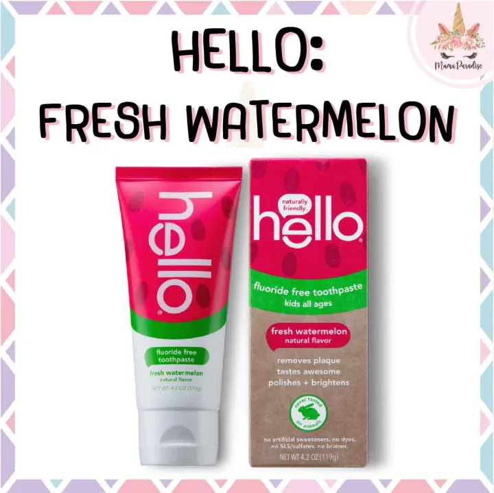 *พร้อมส่ง/ของแท้‼️* Hello Natural Watermelon Flavor Kids Fluoride Free ...
