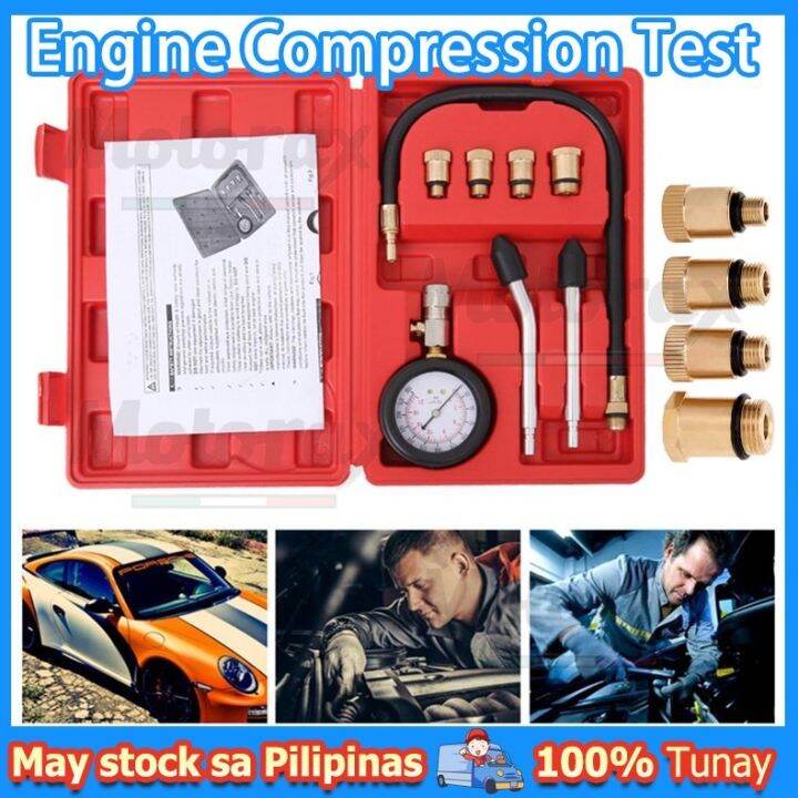 8Pc Automotive Motorcycles Petrol Engine Compression Test Gauge Tester ...