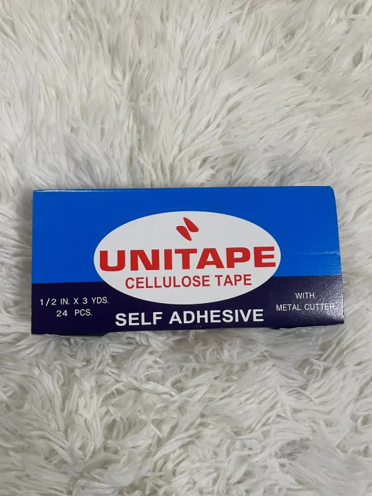 Cellulose Tape UNITAPE เทปใส ยูนิเทป หน้ากว้าง 0.5 นิ้ว 3 หลา แกนเล็ก ...