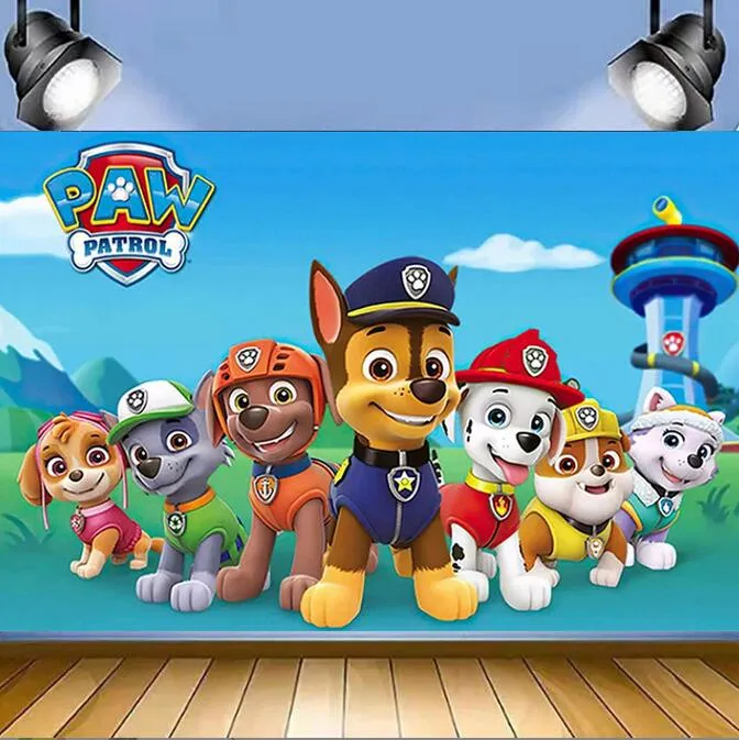 Paw Patrol Theme Photography Background Cartoon Anime Dog Party Theme ...