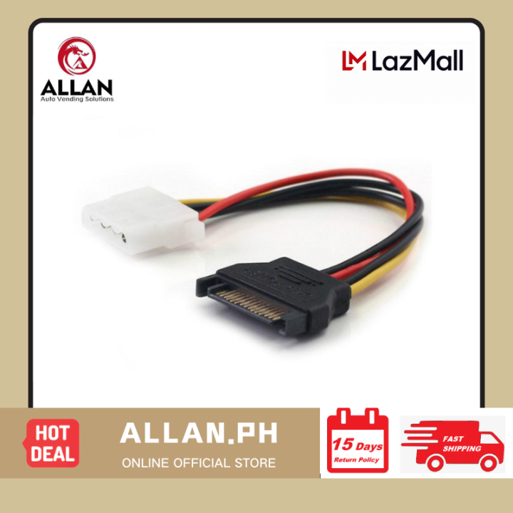 ALLAN Original SATA power male to large 4P IDE female converter cable ...