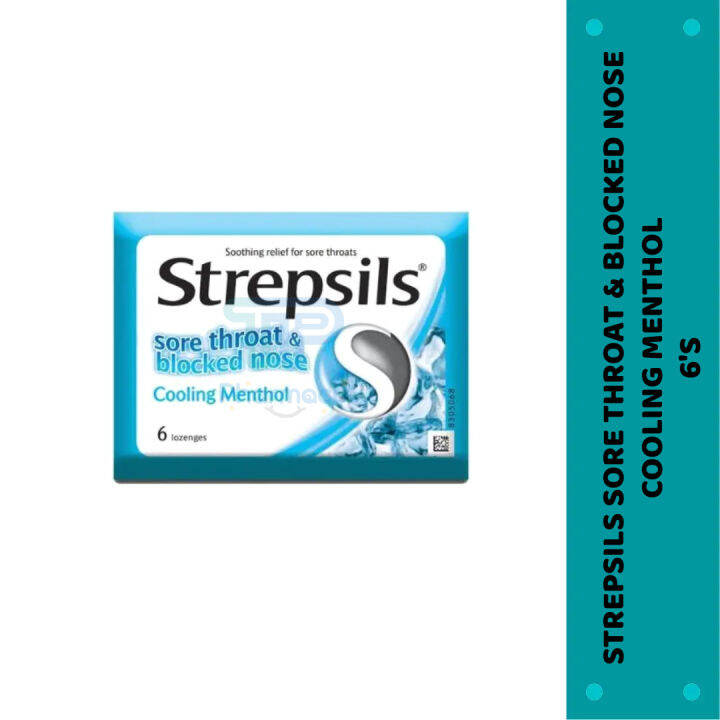 STREPSILS SORE THROAT & BLOCKED NOSE COOLING MENTHOL 6'S | Lazada