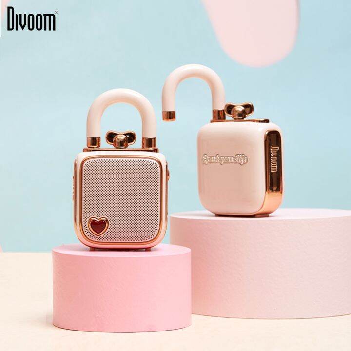 Divoom Lovelock ลำโพงบลูทูธไร้สายพกพาขนาดเล็ก,ที่มีการบันทึก,การเชื่อม ...