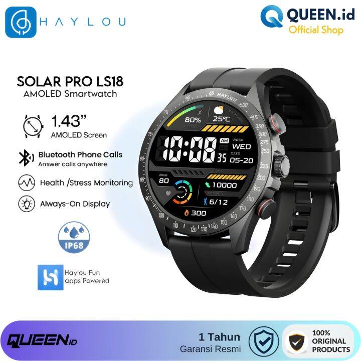 Haylou SOLAR PRO LS18 Smartwatch AMOLED 1.43" AOD IP68 BT Call Sport ...
