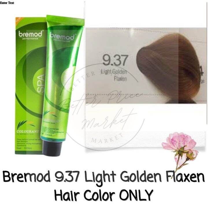Light Golden Flaxen 9.37 Bremod Hair Color Cream (Basic Colors) 100ml ...