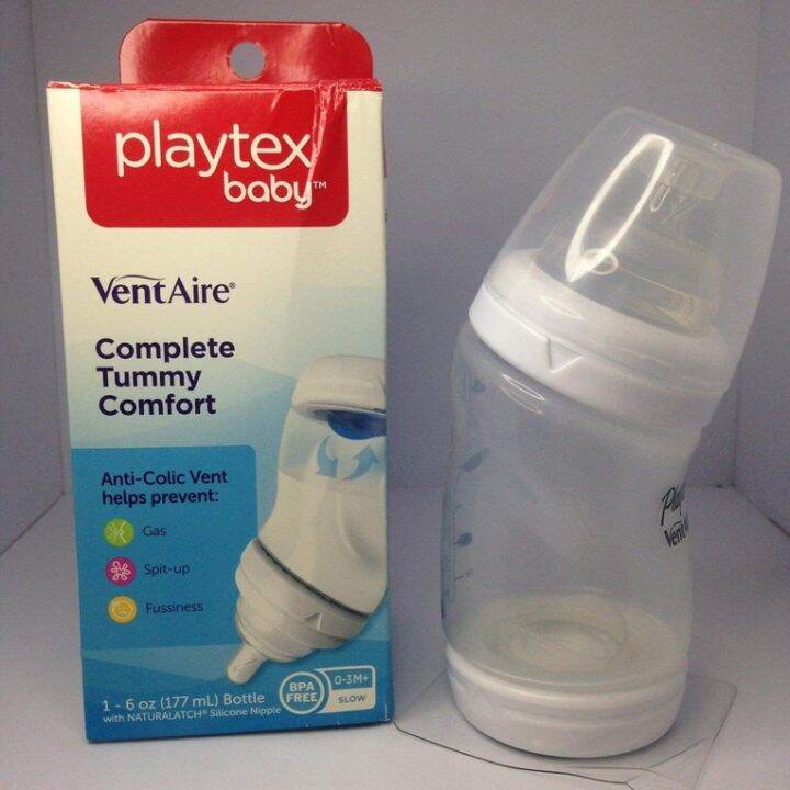 PLAYTEX BABY VENTAIRE BOTTLE WITH NATURALATCH SILICON NIPPLE 1-6oz SLOW ...