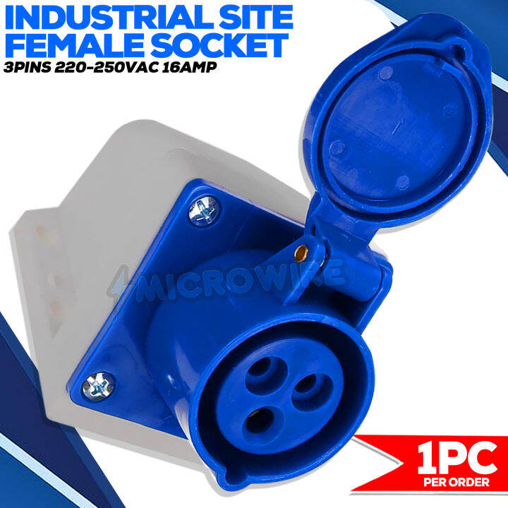 220-250V 16AMP 3 PIN FEMALE INDUSTRIAL SITE SOCKET HEAVY DUTY SALE ...