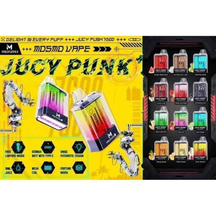 Mosmo Jucy Punk 7500 Puffs Disposable Vape Pod With Free Lace | Lazada PH