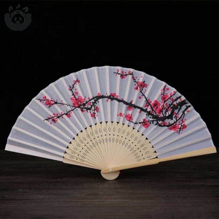 HSU Fancy Chinese Silk Bamboo Hand Held Folding Cherry Blossom Wedding ...