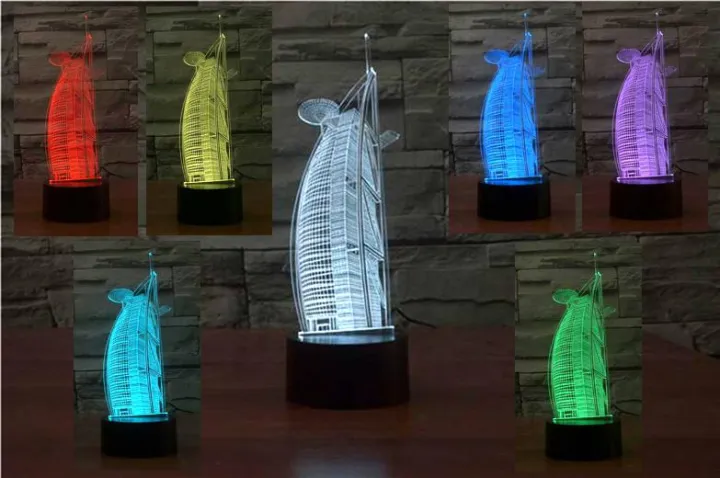 ARC 3D Optical Illusion LED Lamp Hologram Burj Khalifa (Multicolor ...