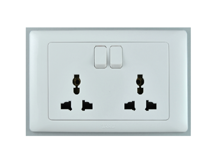 T&J Radiance 2 Gang Universal Switched Socket | Lazada