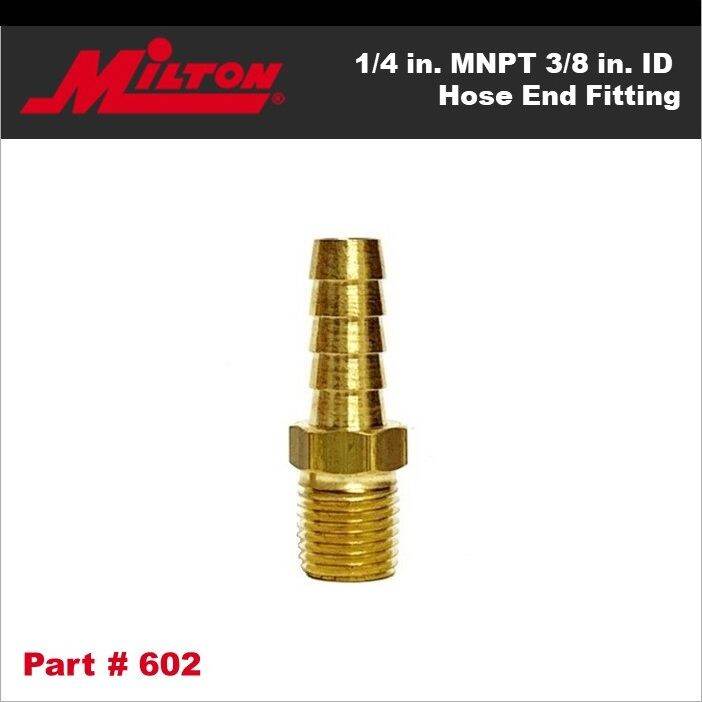 Milton 1/4" MNPT 3/8" ID Hose End Fitting | Lazada PH