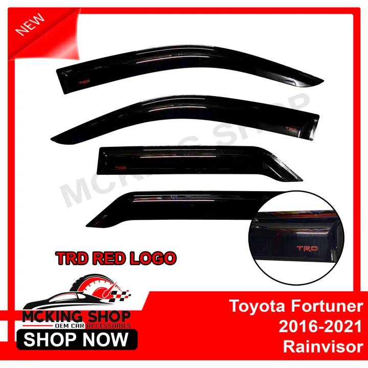 Toyota Fortuner 2016-2021 With Red "TRD" Logo Rain Guard Window Door ...