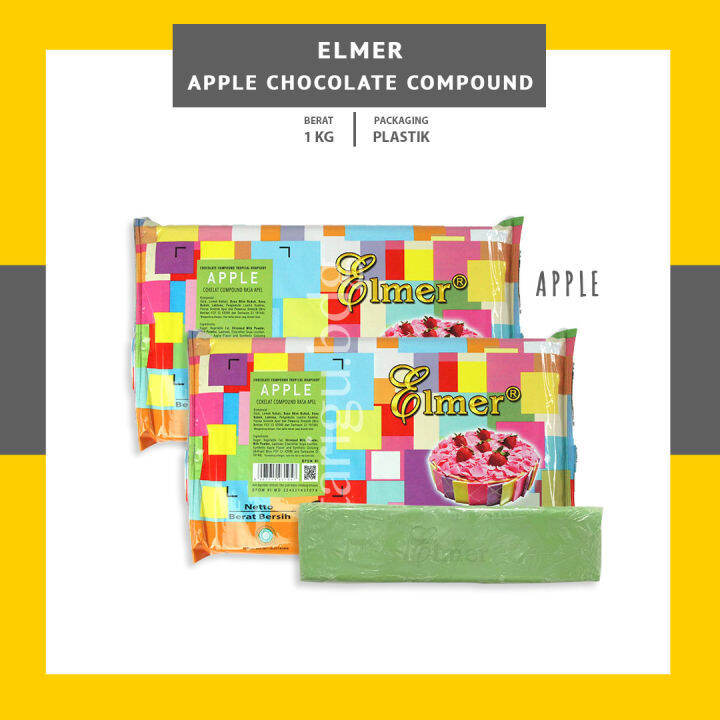 [1batang] Elmer Apple 165gr (dari kemasan 1kg) Cokelat Batangan Warna ...