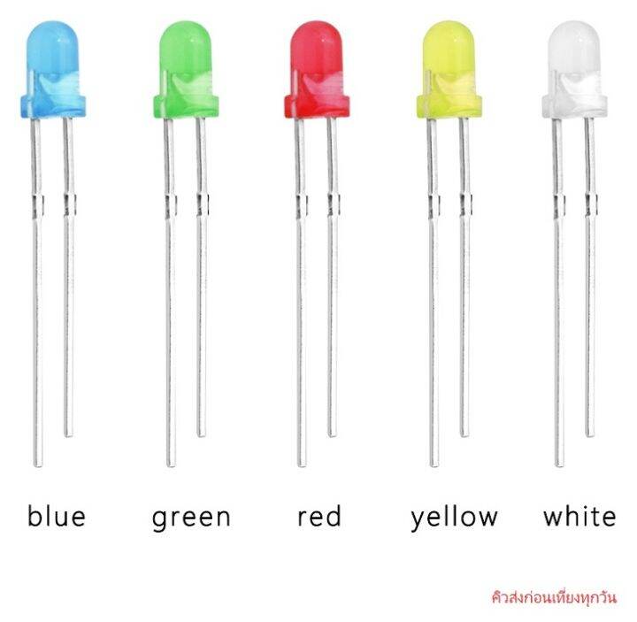 *สต๊อกในไทยส่งเร็ว* LED 3mm. 10Pcs หลอดแอลอีดี ขนาด 3 มม.(Light ...