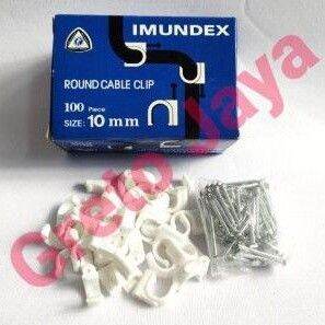 ( 10mm ) Klem Imundex Kabel Listrik Clem Round Cable Klip + Paku Beton ...