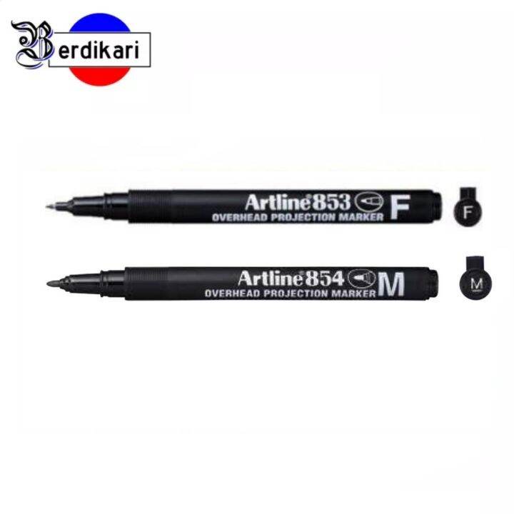 Spidol Permanen OHP Marker Hitam Artline EK 853 Fine EK 854 Medium ...