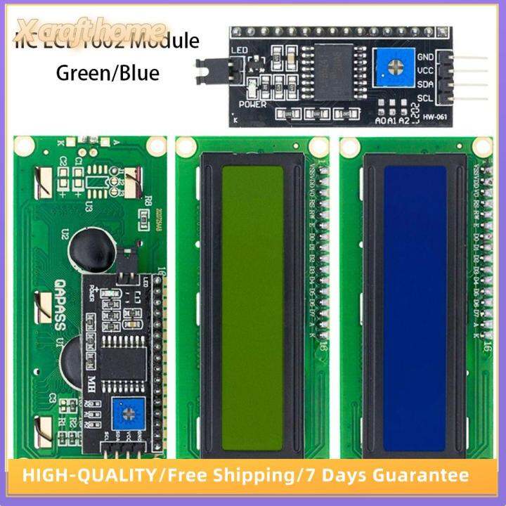 X CRAFT HOME 1/2pcs 16x2 IIC Character 1602 i2c Module HD44780 LCD Display Blue Green Screen ...