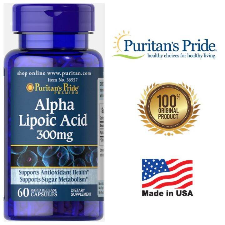 Alpha Lipoic Acid (ALA) 300 mg 60 แคปซูลสูตรเข้มข้นจากอเมริกา Exp.12/ ...