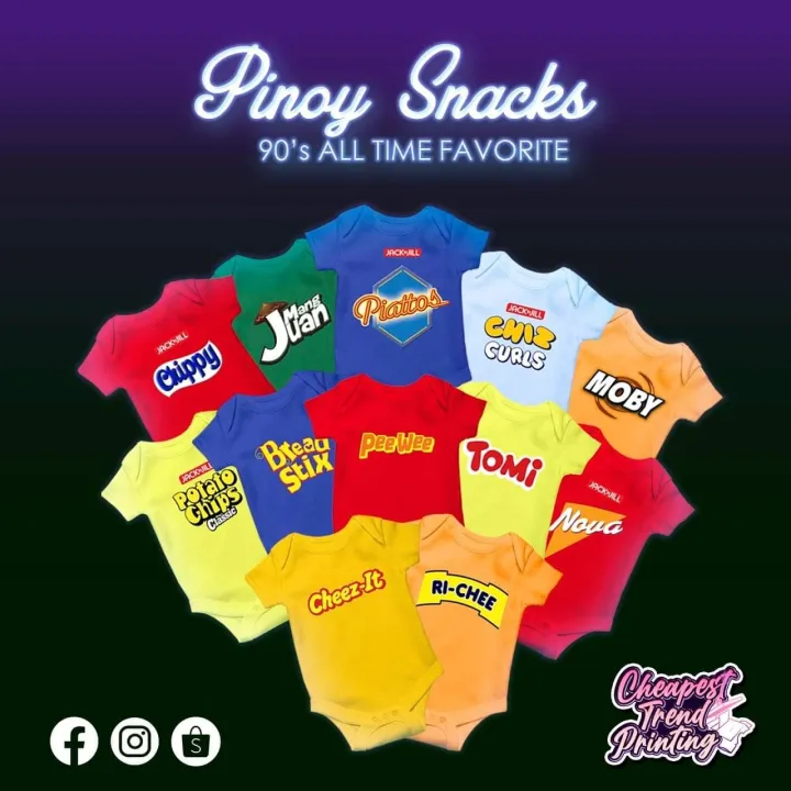 Baby onesie pinoy snacks ideas/ Junkfood custom print for baby ...