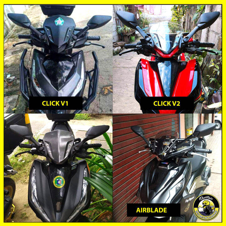 Honda Click V1 V2 Airblade Side Mirror Bracket with Windshield Visor ...
