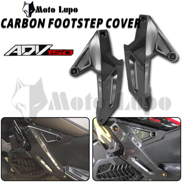 Motorcycle Honda ADV 150 Carbon Footstep Cover 2PCS Left & Right Guards ...