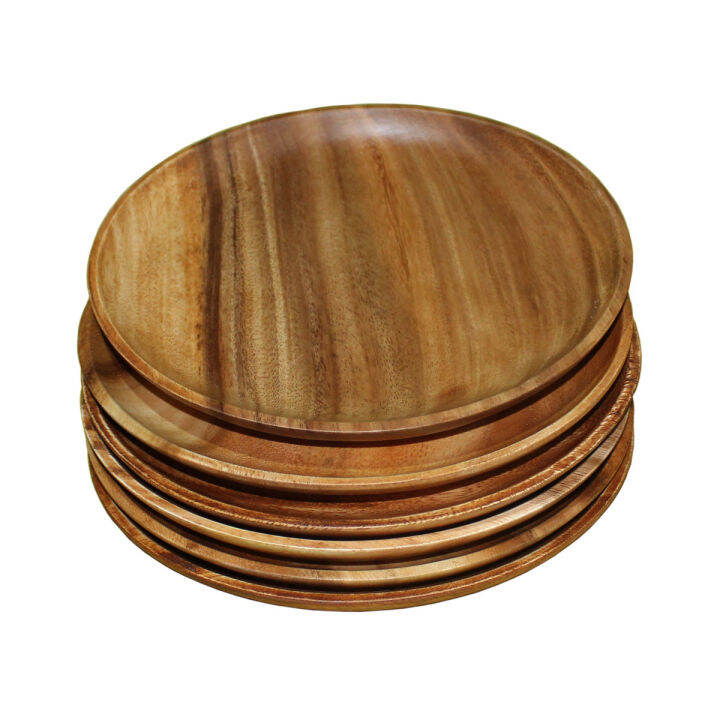 3 pcs / 4 pcs Round Wooden Plate 1x10x10 Inches | Lazada PH