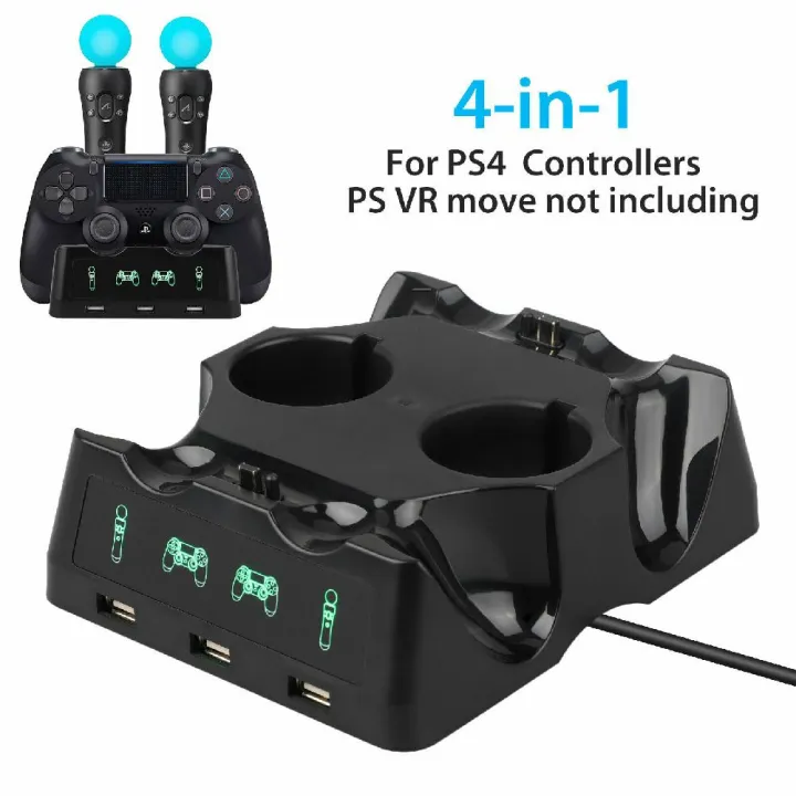 Narsta 4 In 1 Controller Charging Dock Station Stand for Playstation ...