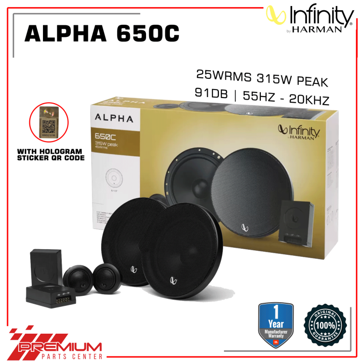 Infinity Alpha 650C 6-1/2" (160mm) 2 Way Component Speaker System 45W ...