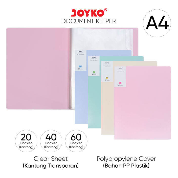Document Keeper Clear Holder Map File Dokumen Folder Joyko DK Pastel ...