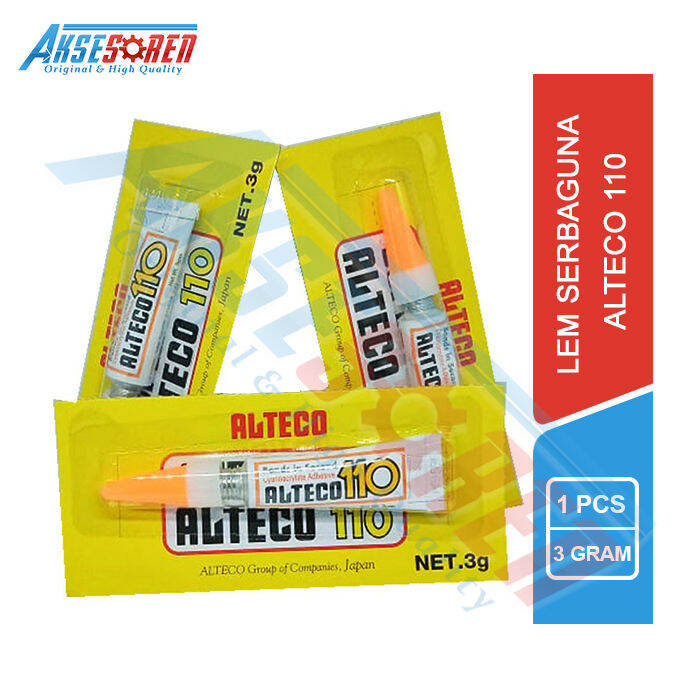 Lem Super Glue Alteco 110 [3g/1 pcs] / Lem Serbaguna Untuk Besi Logam Plastik Kayu Sandal Sepatu ...